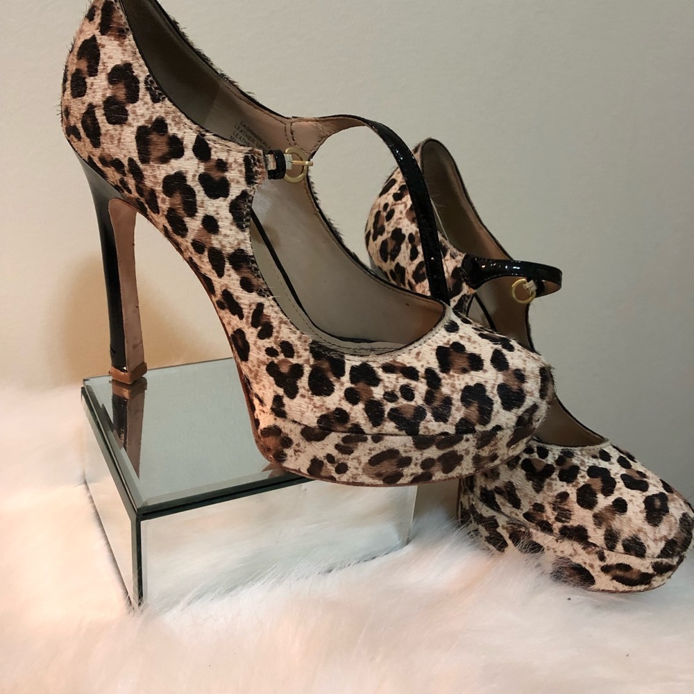 Brown Quimberly Leopard Print Calf Hair Platforms - Gem